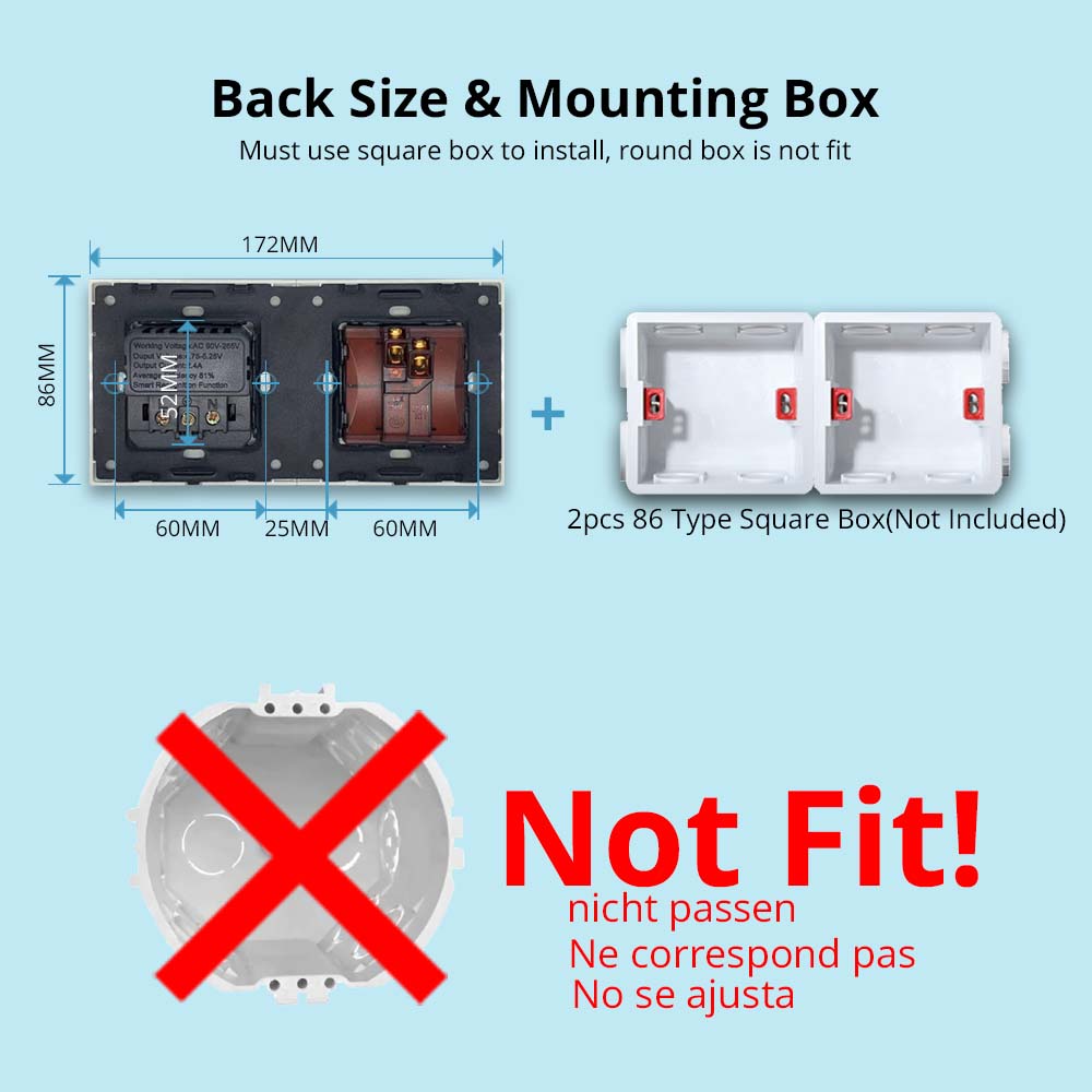 Wallpad 1 2 3 Gang 2 Way Aluminum Panel Wood Textu... – Vicedeal