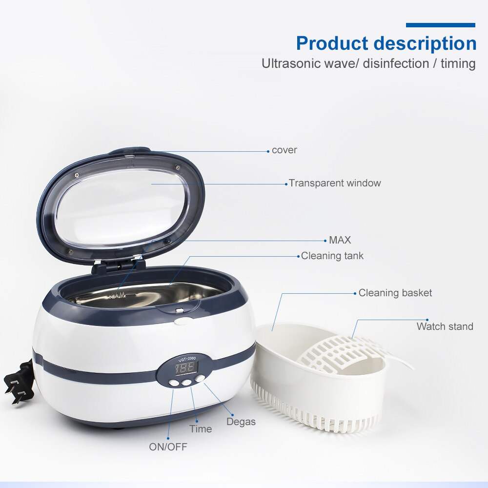 600ML 220V Ultrasonic Cleaner 35W for Necklace Ear... – Vicedeal