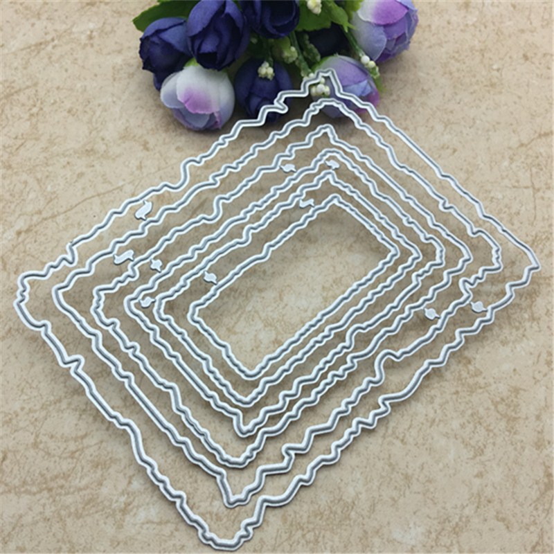 6pcs Vintage Torn Rectangle Frame Metal Cutting Di... – Vicedeal
