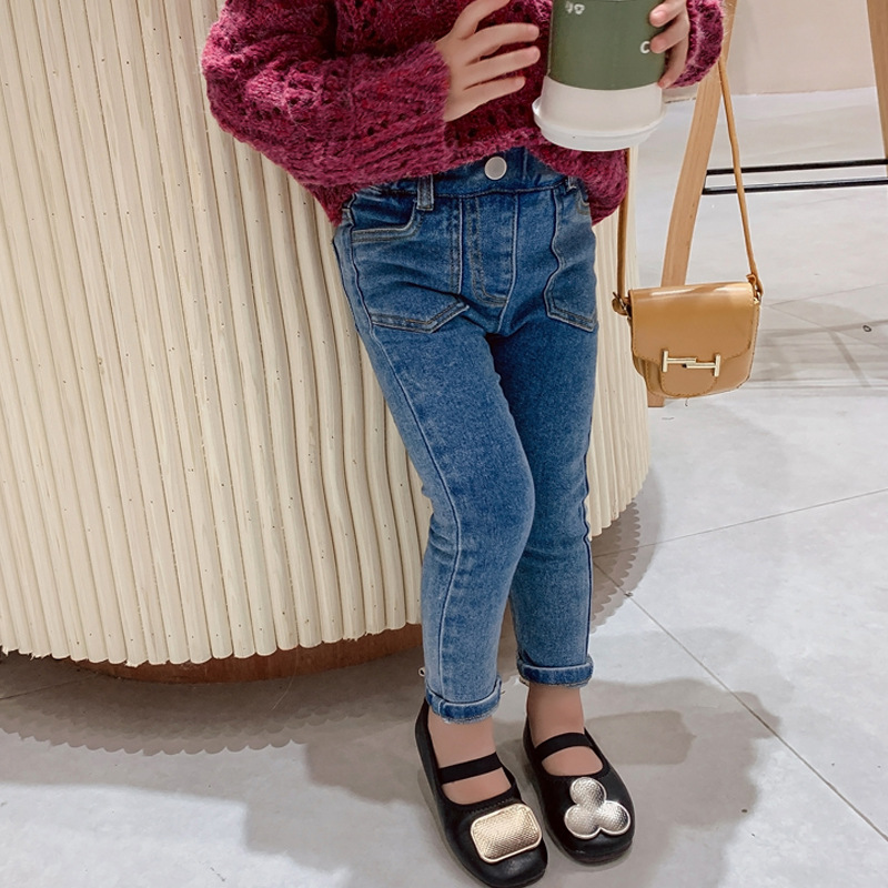 spring item girl elastic jeans pant denimn trouser... – Grandado