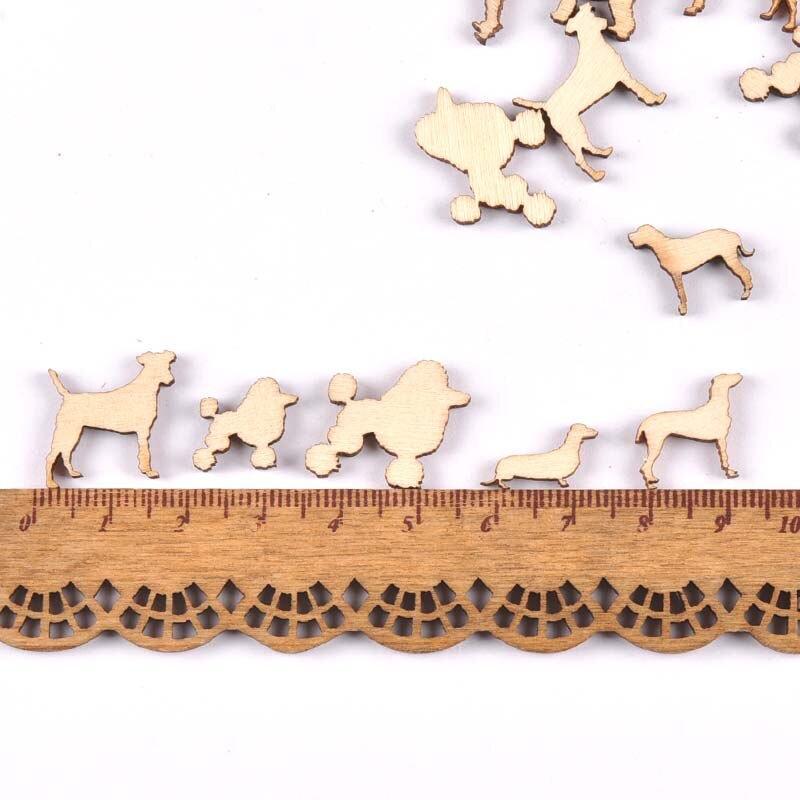 50 Stks/set Unfinished Hout Hond Patroon Diy Ambac... – Vicedeal