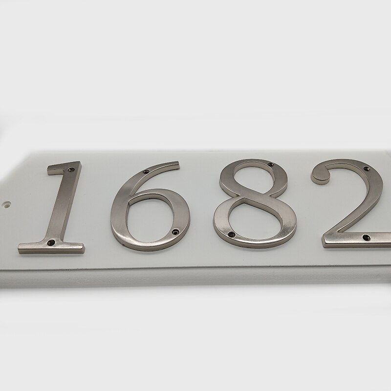 House Number 101mm Flush Mount Brushed Nickel Meta... – Grandado