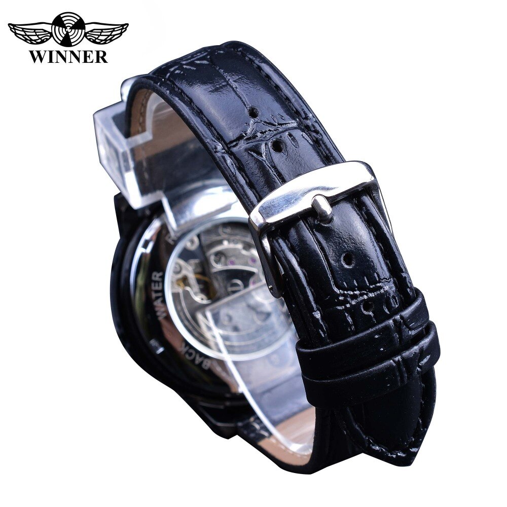 Winner Full Black Watches Retra Flower Skeleton Cl... – Vicedeal