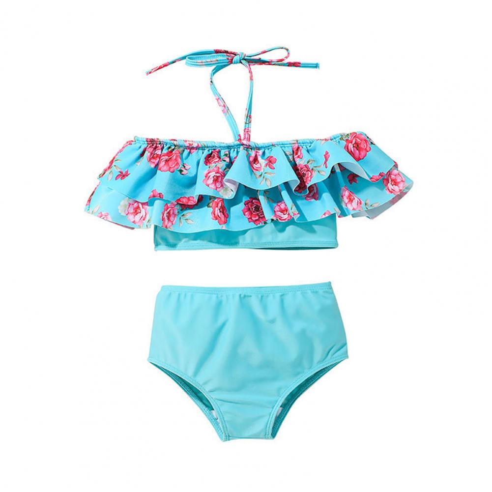 1 Set One Shoulder Girls Swimwear Two Pieces Breat... – Grandado