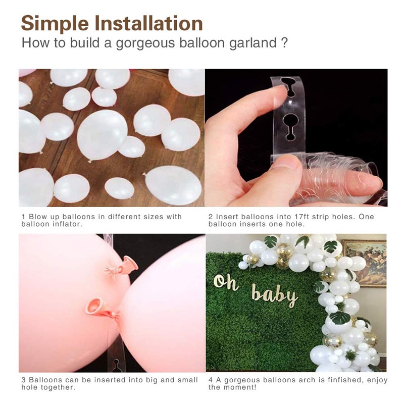 96 pc Balloon Arch Kit White Gold Confetti Metalli... – Vicedeal