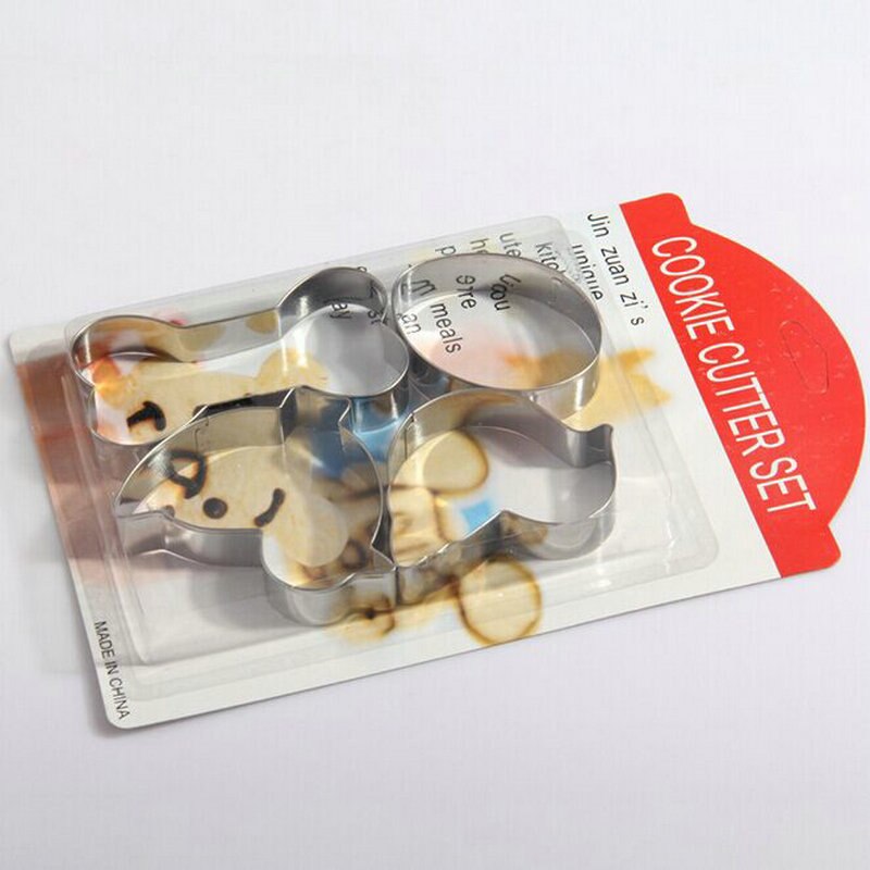 4 Stks/set Ei Vogel Hond Bot Cookie Cutter Rvs Bis... – Vicedeal
