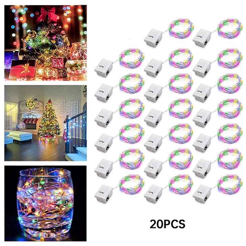 20 Pack String Fairy Lights 20Led 2M Silver Copper... – Grandado