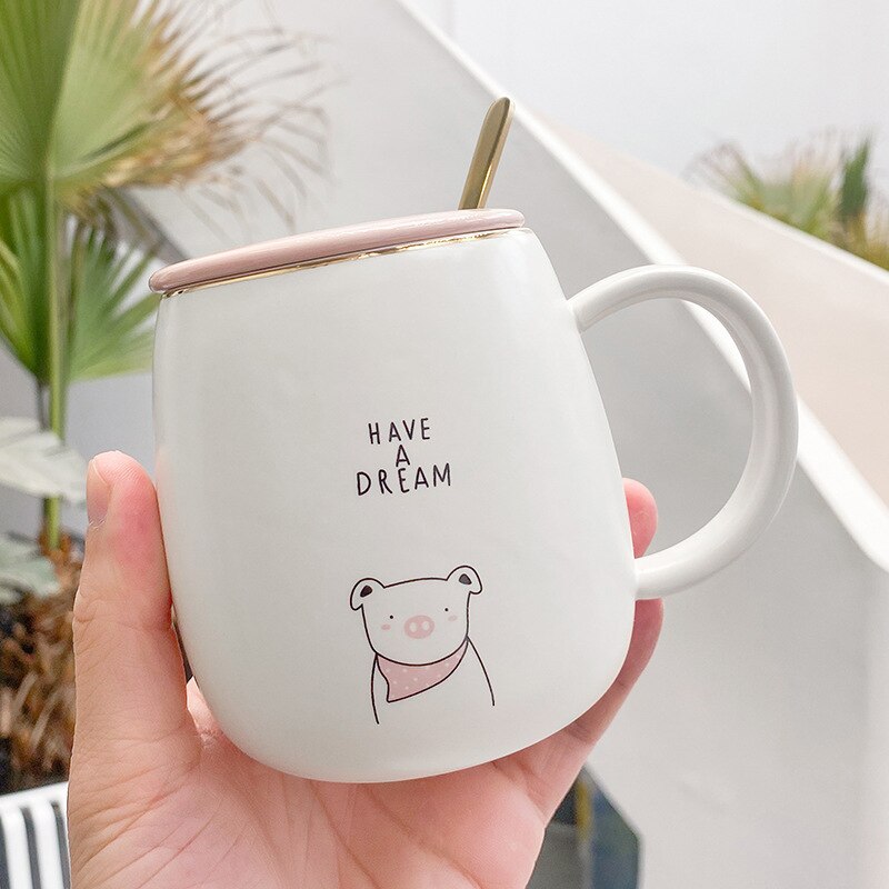 Ceramic Cups Cartoon Mug Couples Cute Cups Big Tea... – Grandado
