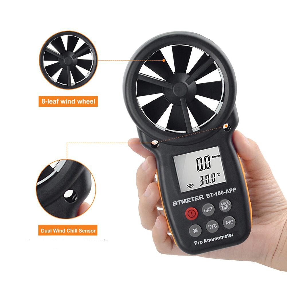 Digital Anemometer Handheld Wind Speed Meter BT-10... – Grandado