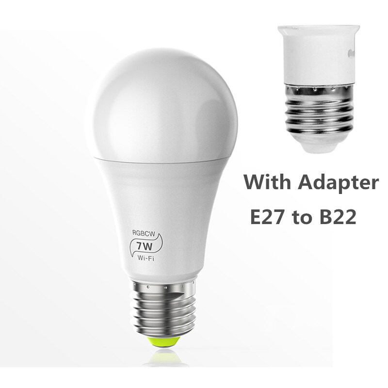 RGBW Smart WIFI Led Lamp 7W E27 Dimbare Multicolor... – Vicedeal