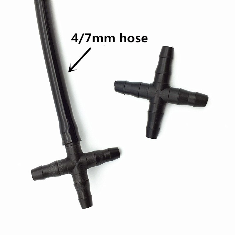 1/4 Inch 4-Weg Connector Zwart Kruis Sluit 4/7mm S... – Grandado