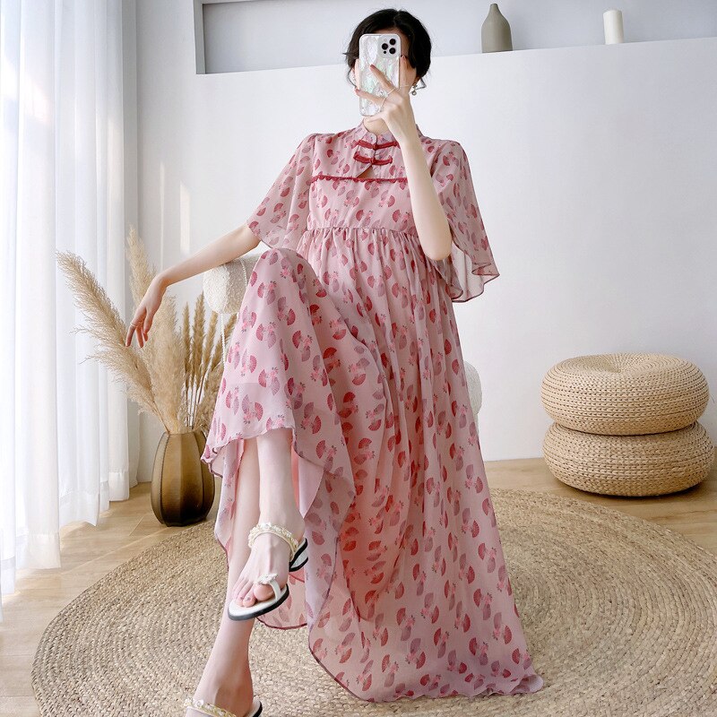 Chinese Style Maternity Dress 2022 Summer Maternit... – Grandado