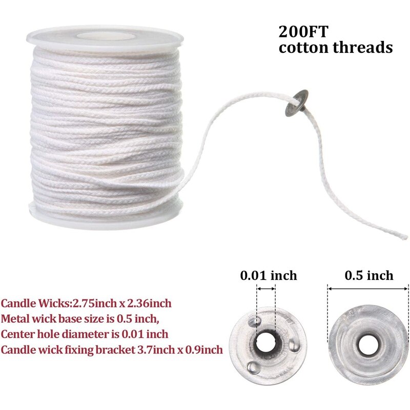 Candle DIY Tools,2 Rolls Braided Candle Wick Cotto... – Grandado