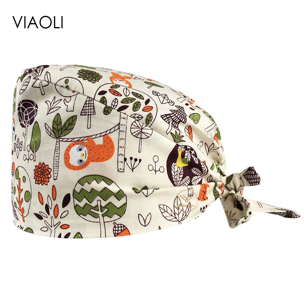 Animal Cartoons Print Scrub Cap Laboratorium Werk ... – Vicedeal