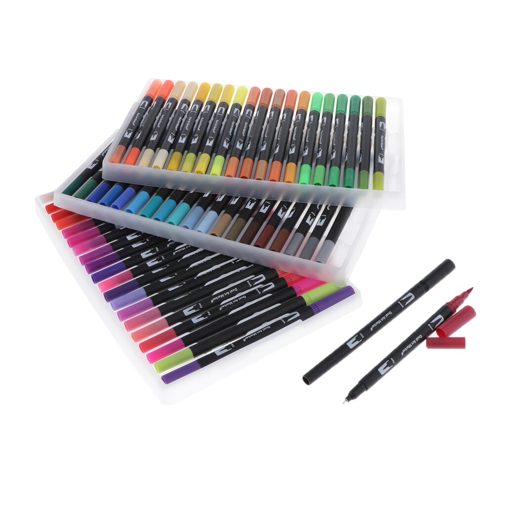 24 36 60 100 120 Pens Set Watercolor Brush Pens Du... – Grandado
