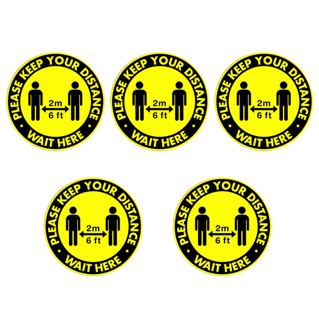 5x Social Distancing Floor Decals Safety Floor Sig... – Grandado