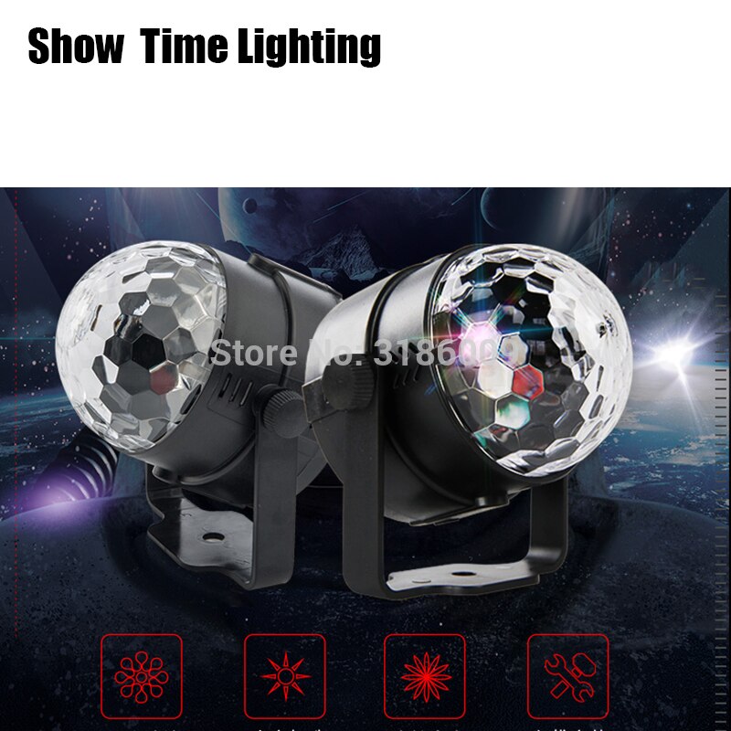 mini dj led disco RGB 3W crystal magic ball power ... – Vicedeal