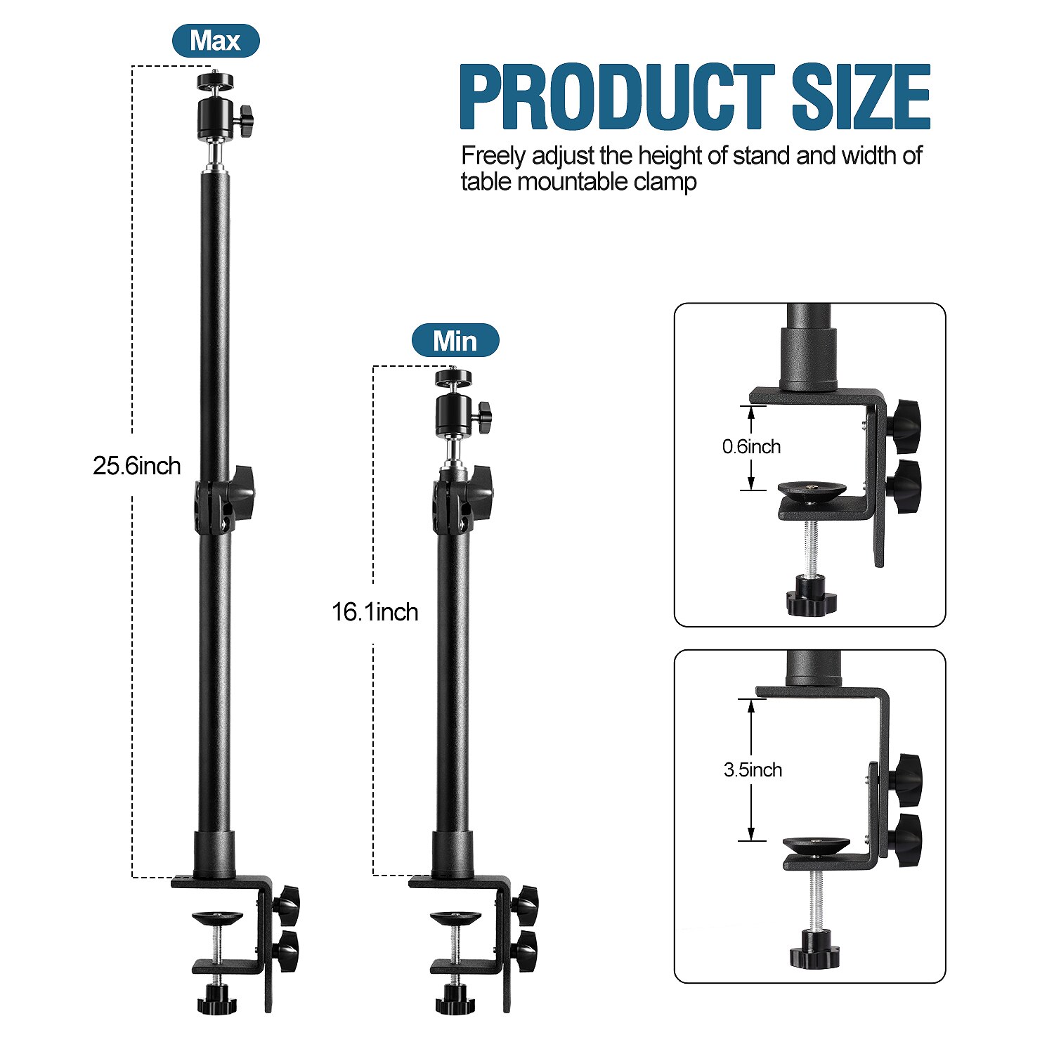 C-clamp Desktop Light Stand 360 Degree Rotatable B... – Vicedeal