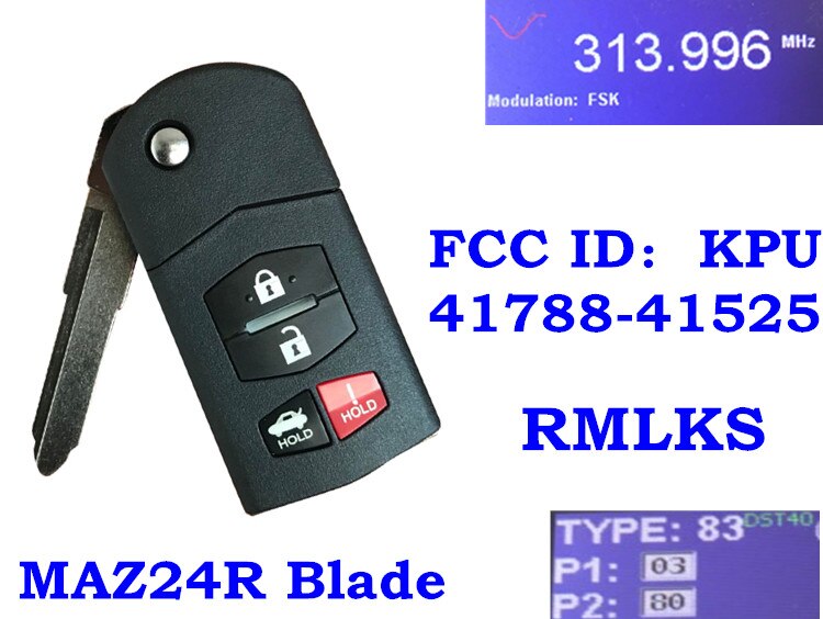 RMLKS Flip 313MHz 315MHz Remote Key Fob For Mazda ... – Grandado