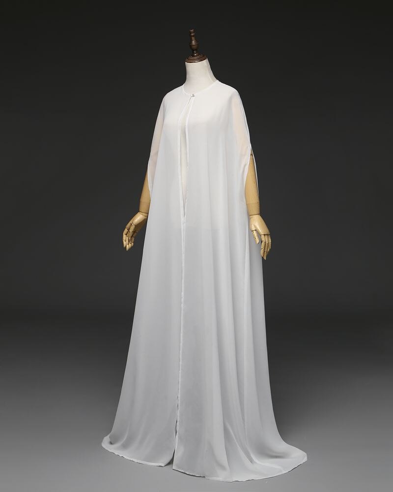 Women's Long Chiffon Cape White /Ivory Wedding... – Grandado