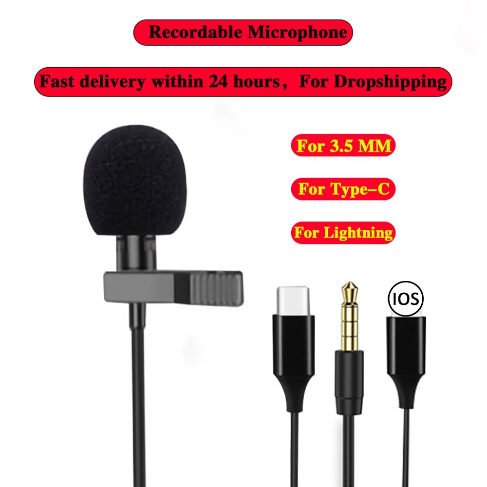Lavalier Microphone Omnidirectional Clip On Lapel ... – Vicedeal