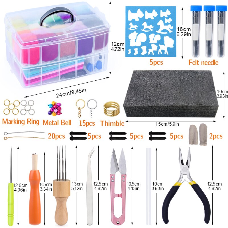 LMDZ 254pcs DIY Wool Felt Kit Starter Tool With Ne... – Vicedeal