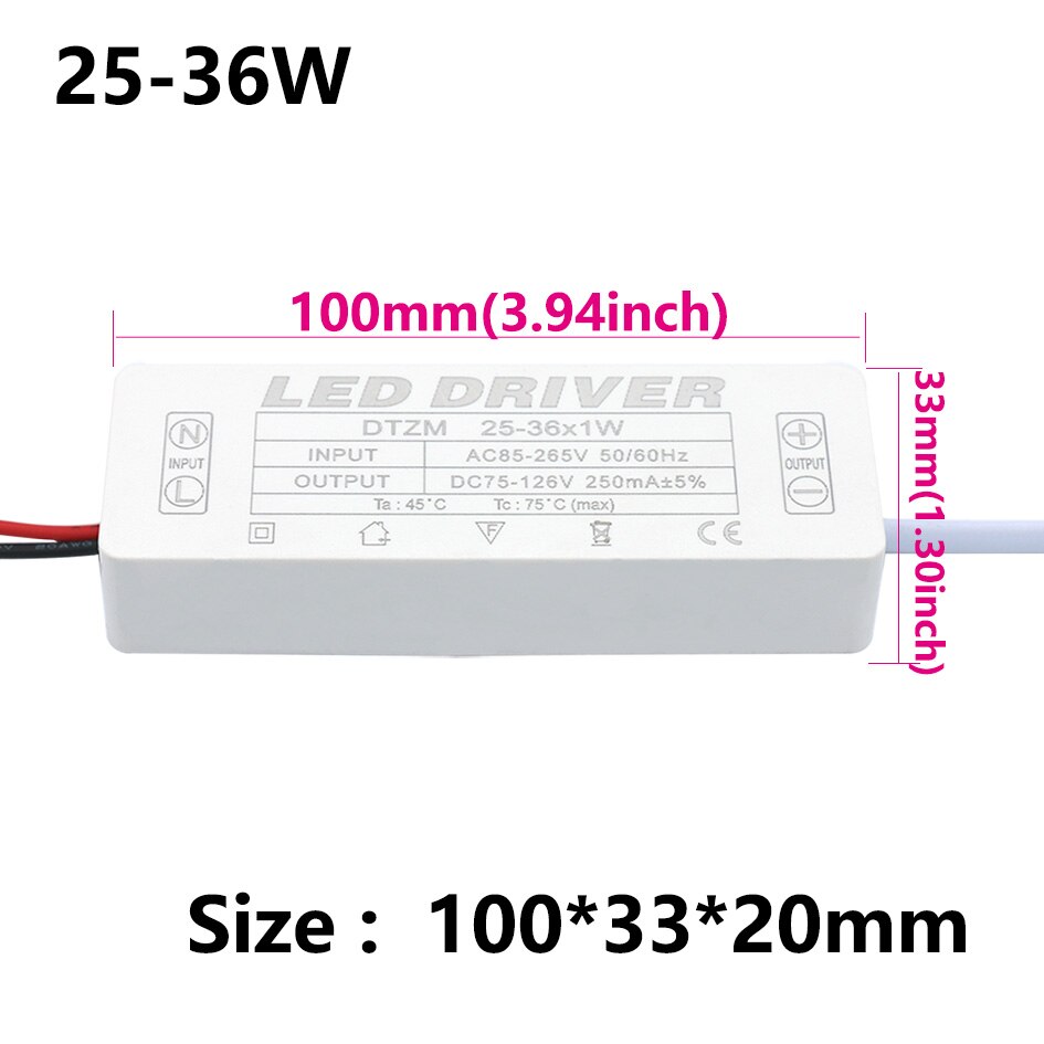 1-36W 250mA LED Driver LED Power Supply Unit AC90-... – Grandado
