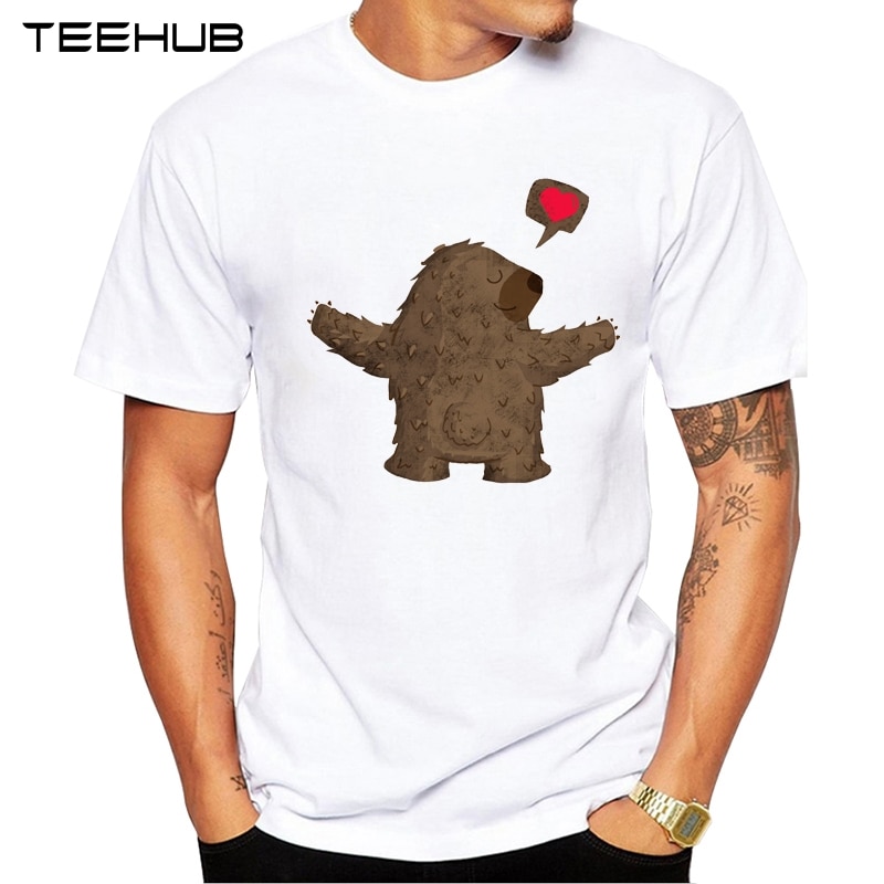 TEEHUB Men's BEAR HUG Short Sleeve T-Shirt Cool Pr... – Vicedeal