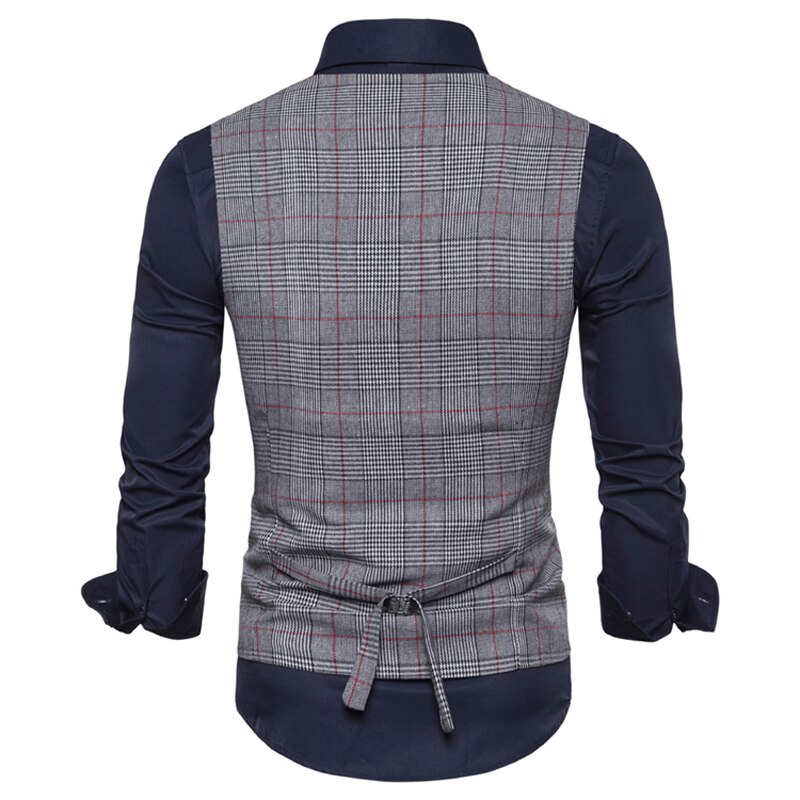 VISADA JAUNA Mens Stripe Plaid Formal Blazer Vests... – Vicedeal