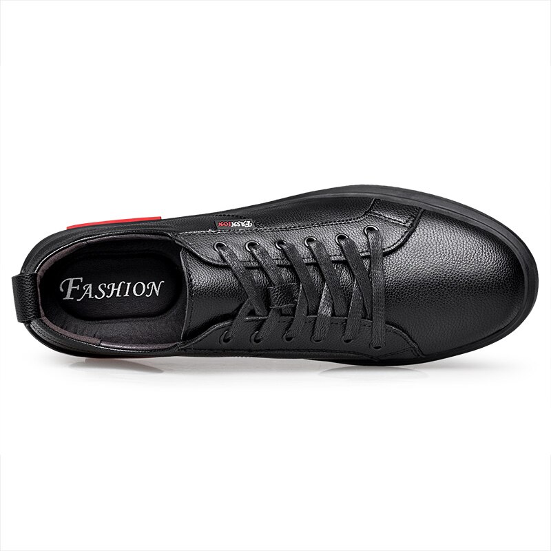 Solid color men's board shoes black casual men's s... – Grandado