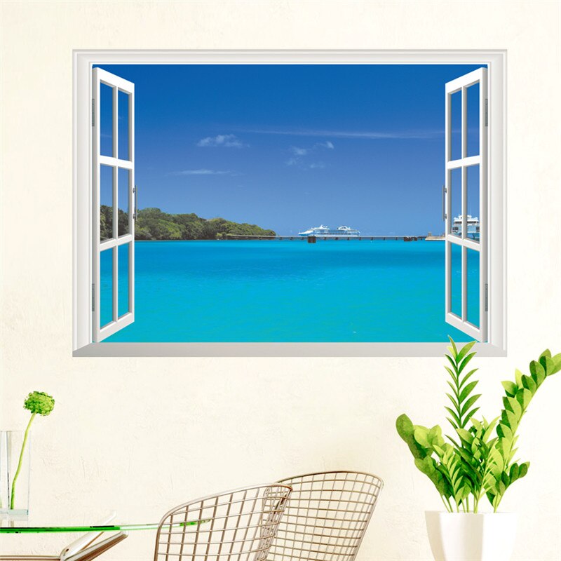 3D Window Decoration Sea Boat Wall Sticker Decal H... – Grandado