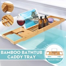 Uitschuifbare Bamboe Bad Caddy Lade Verstelbare Ho... – Grandado