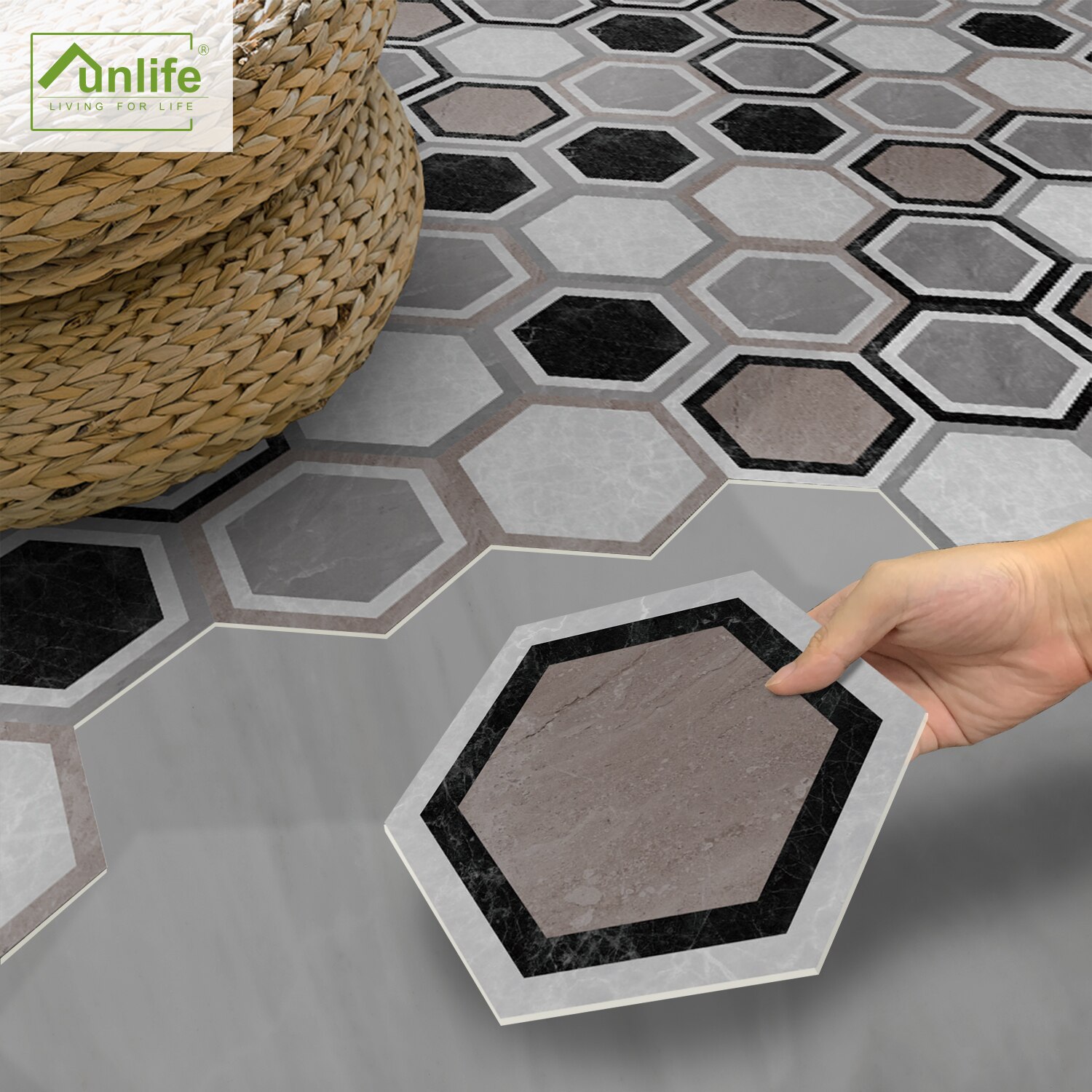 Funlife® Hexagon Waar-resisting Thick Floor Sticke... – Grandado