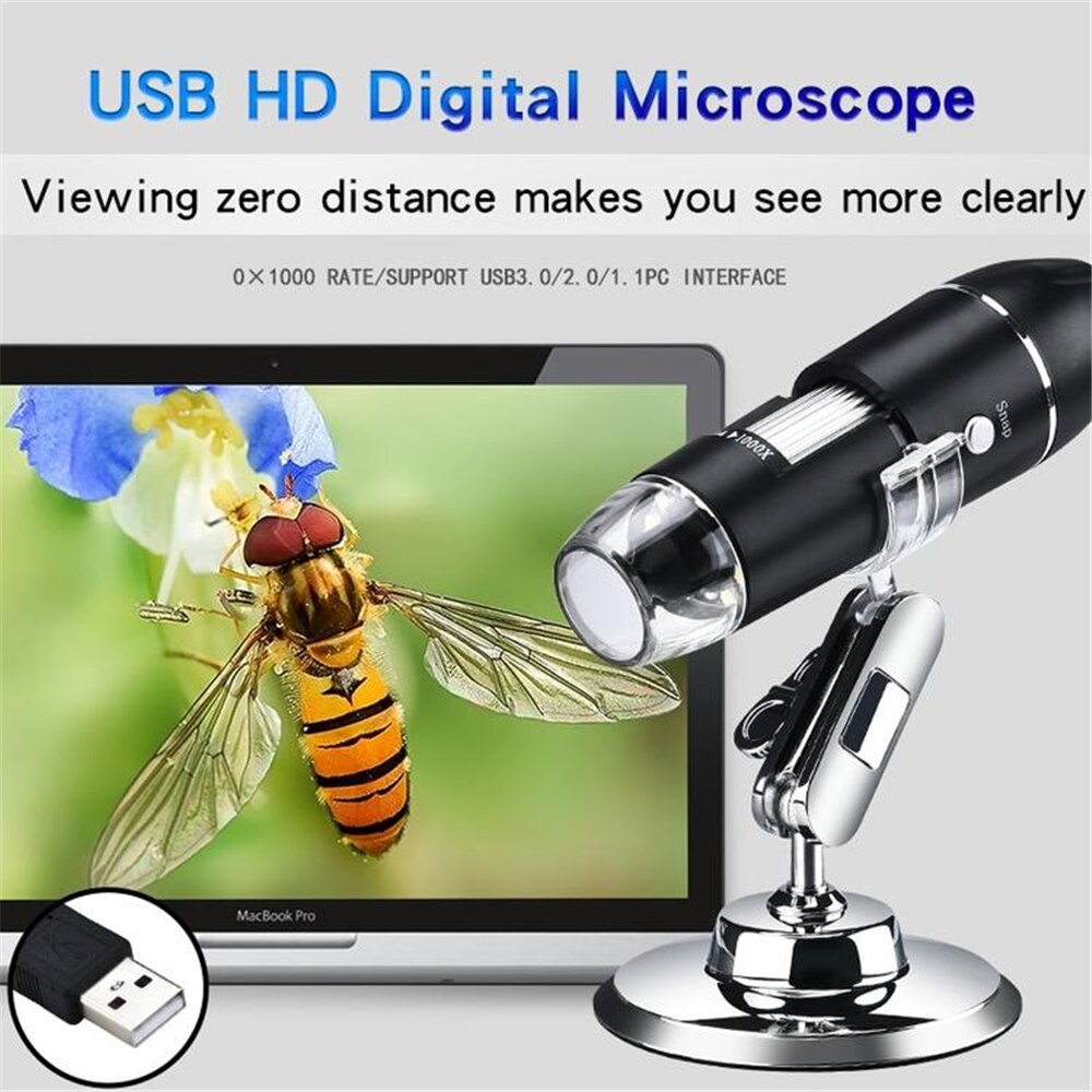 1000X 3 in 1 USB 8LED Microscope Handheld Portable... – Grandado