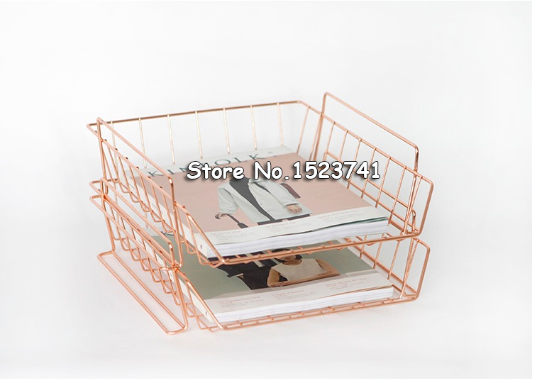 2pcs/set Rose Gold Electroplated File Tray Desk Or... – Vicedeal