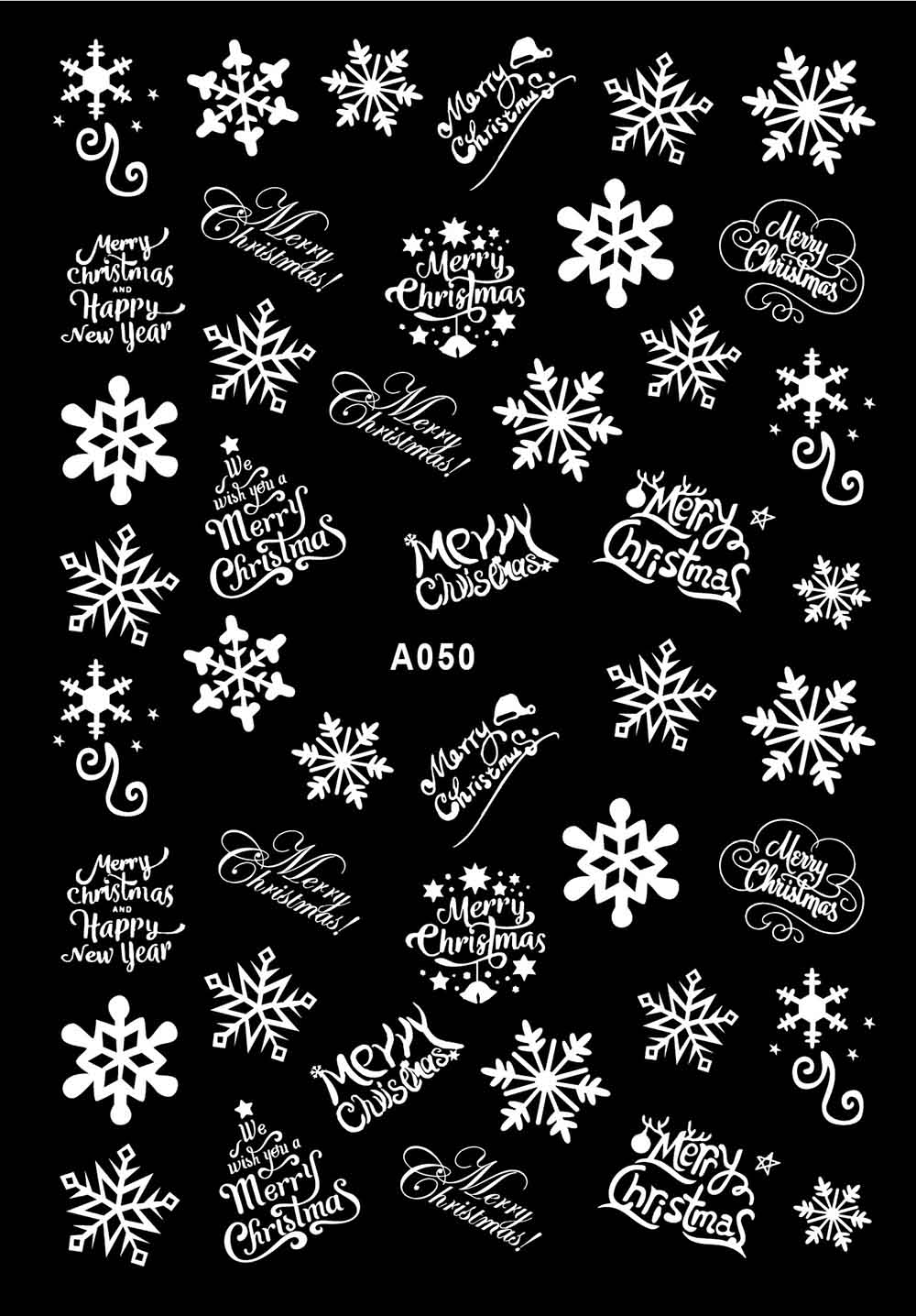 3D Wit/Rood/Lasergold/Lasersilver Kerst Nail Decal... – Vicedeal
