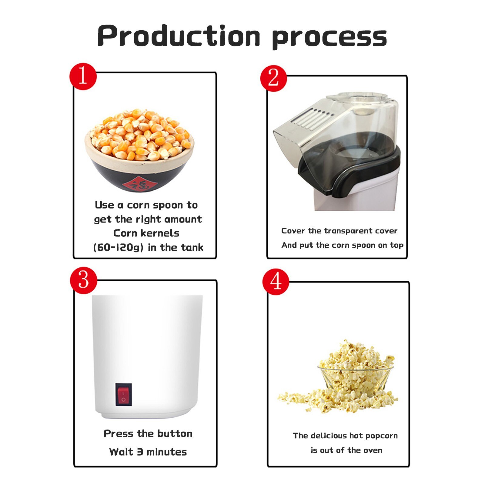 Elektrische Maïs Popcorn Maker Huishoudelijke Auto... – Grandado