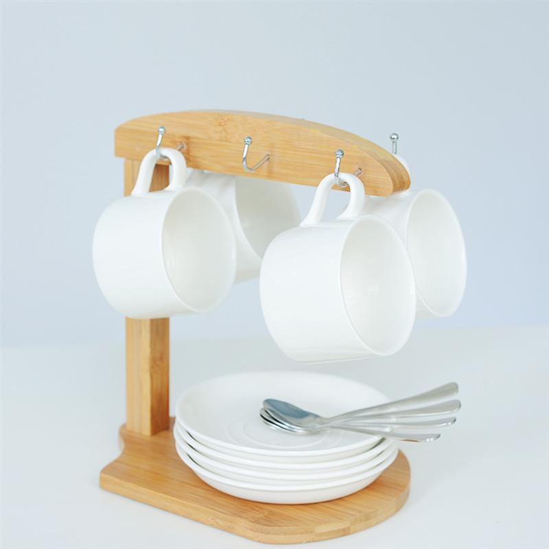 1 Pc Cup Hanging Rack Mug Storage Rack Wooden Mug ... – Grandado