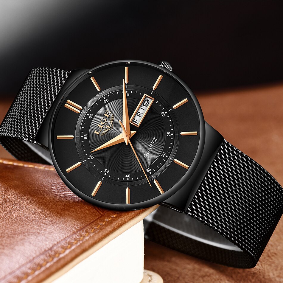 LIGE Watch Men Simple Swiss Brand Quartz Watch Lux... – Grandado