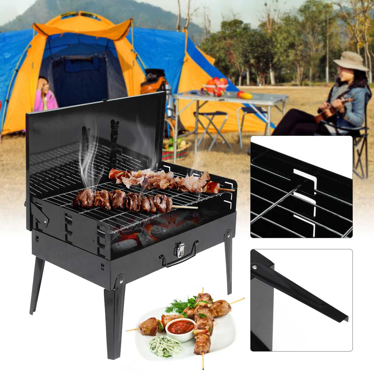 Portable BBQ Barbecue Grills Burner Oven Outdoor G... – Vicedeal