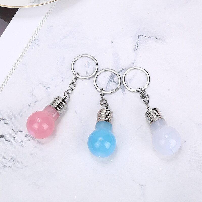 Quadruple Mini LED Light Bulb Keychain Candy Color... – Grandado