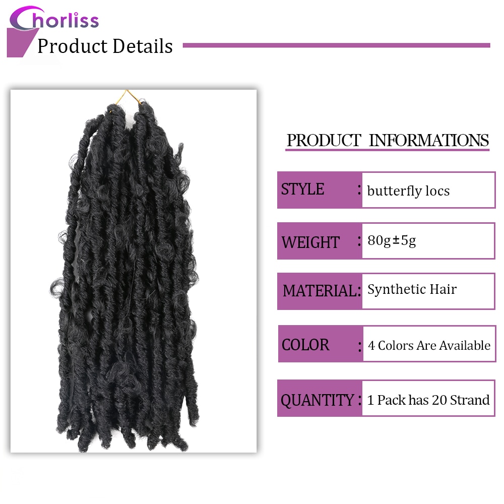 Synthetic Distressed Butterfly Locs Crochet Braids... – Grandado