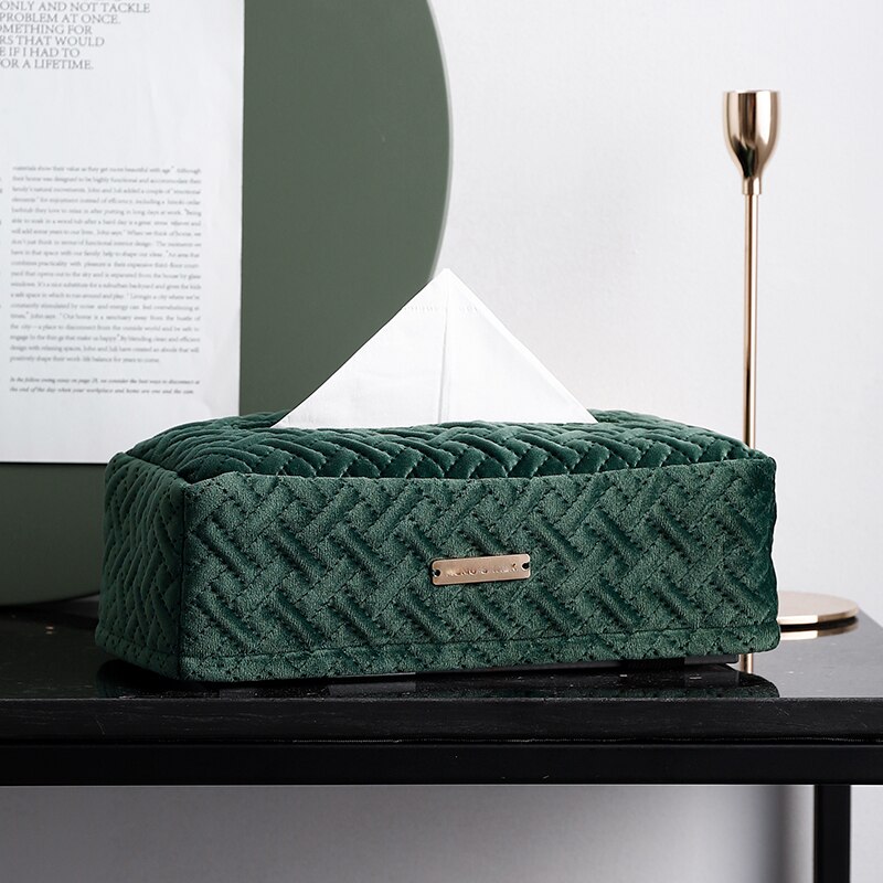 light luxury quilted velvet tray living room bedsi... – Vicedeal