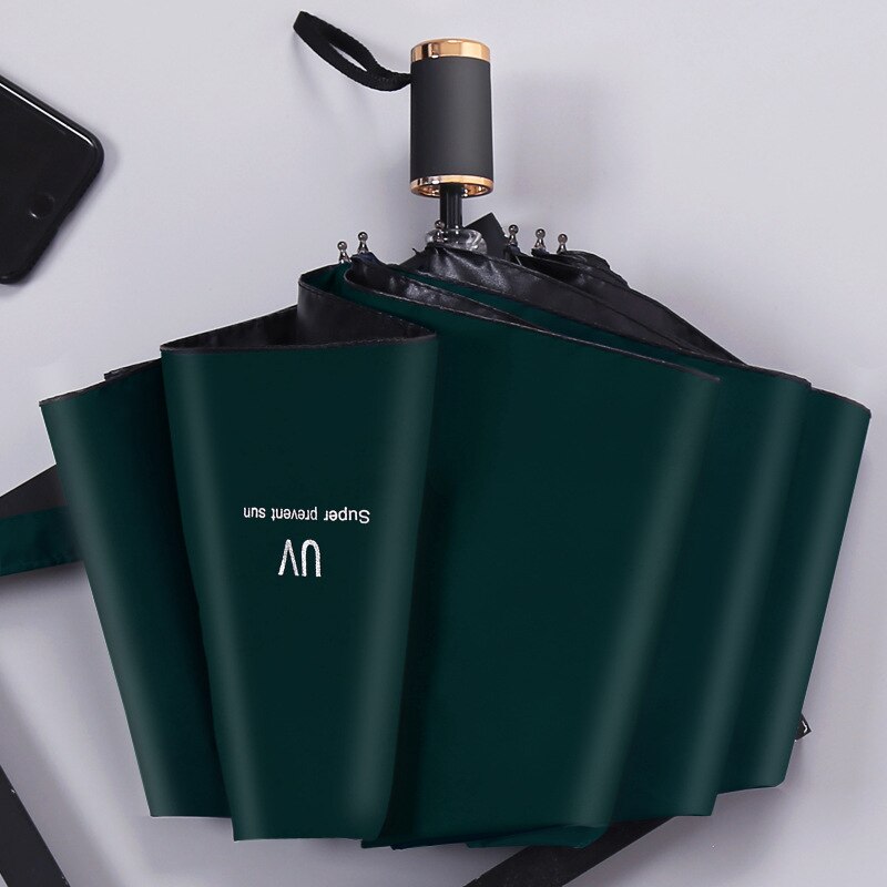 Paraply regn kvinner tre ganger fortykket svart li... – Vicedeal