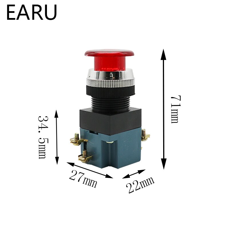 LA19 ON-OFF Mushroom Push Button Switch 380V Elect... – Grandado