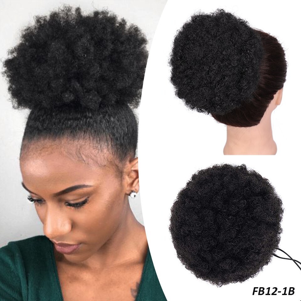 BUQI 8inch Short Afro Puff Synthetic Hair Bun Chig... – Vicedeal