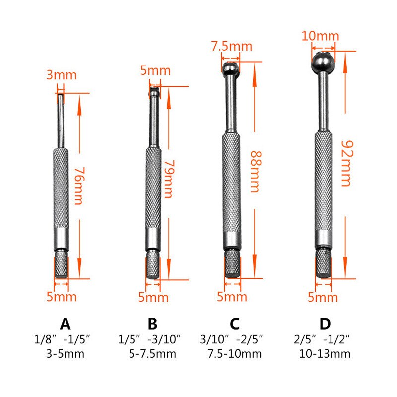 3-13mm 4 pcs Set Adjustable Small Hole Gage Set Di... – Grandado