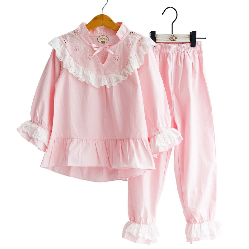 Spring Autumn Girls Pajamas Set Long Sleeve Cotton... – Grandado