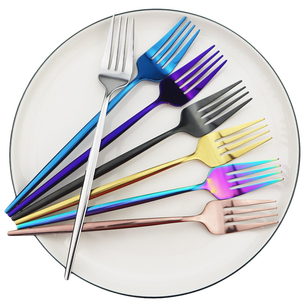 8pcs Rainbow Dinnerware Fork Set 18/10 Stainless S... – Vicedeal