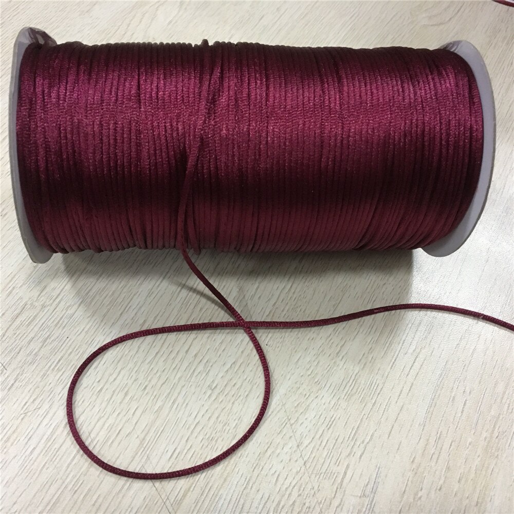 2mm Burgundy Rattail Satin Cord Thread Chinese Kno... – Grandado